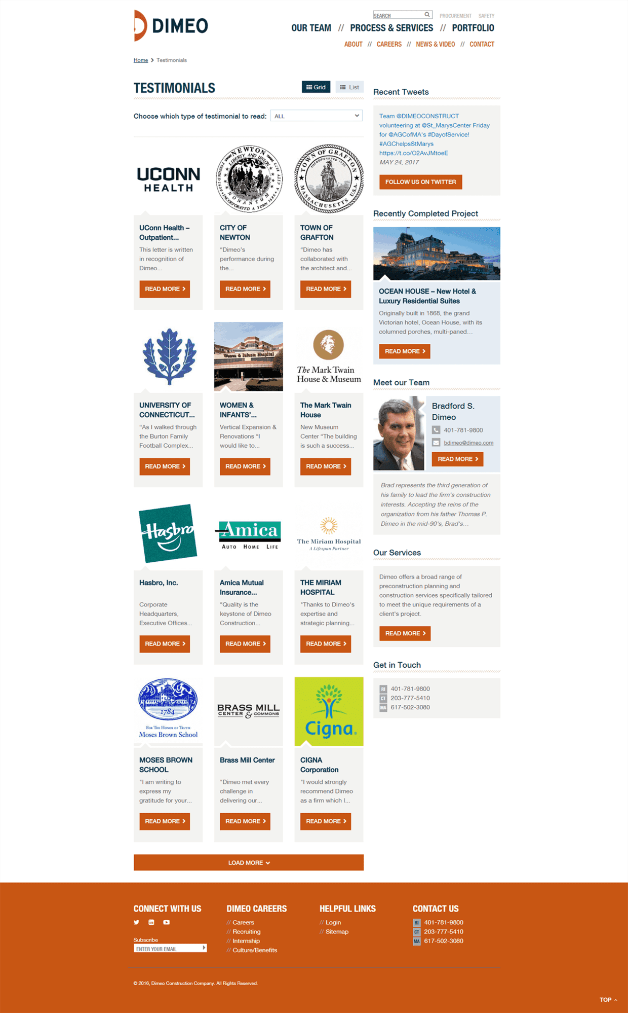 Dimeo Construction Company • Yuli Yang • Web Developer